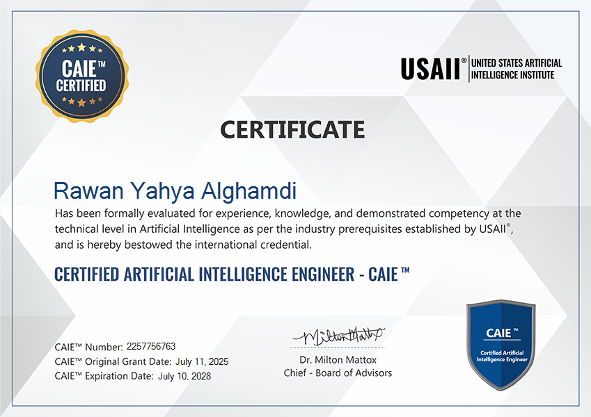 Rawan Yahya Alghamdi, CAIE™