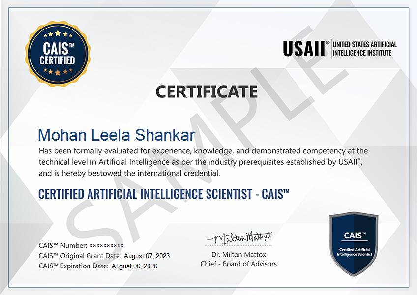 Mohan Leela Shankar, CAIS™